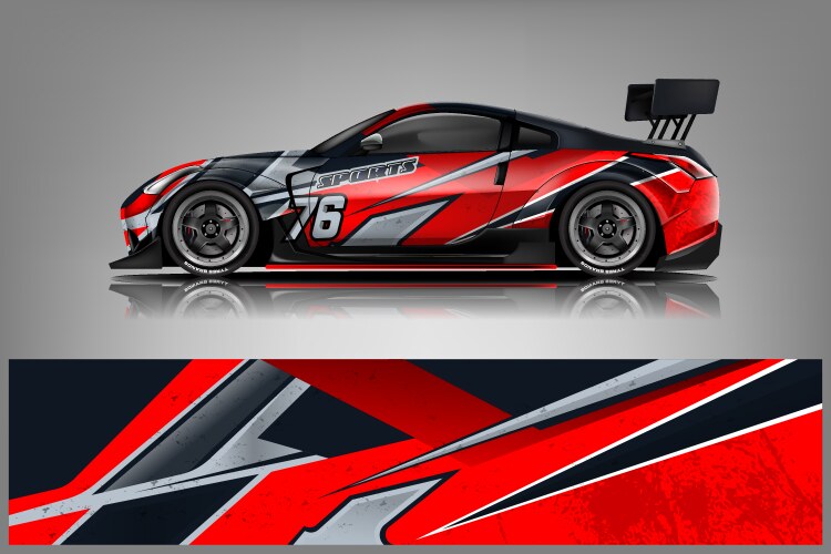 Wrap car decal design custom livery race rally Vector Image