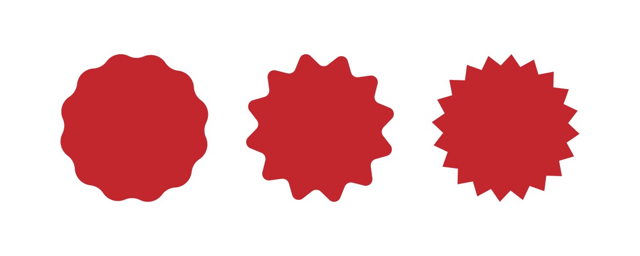 Wavy edge circle sticker star burst shape tag Vector Image