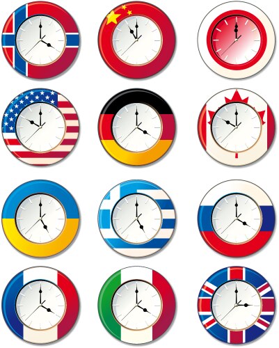5 10 15 20 Minutes Analog Clock Icons Time Symbol Vector Image