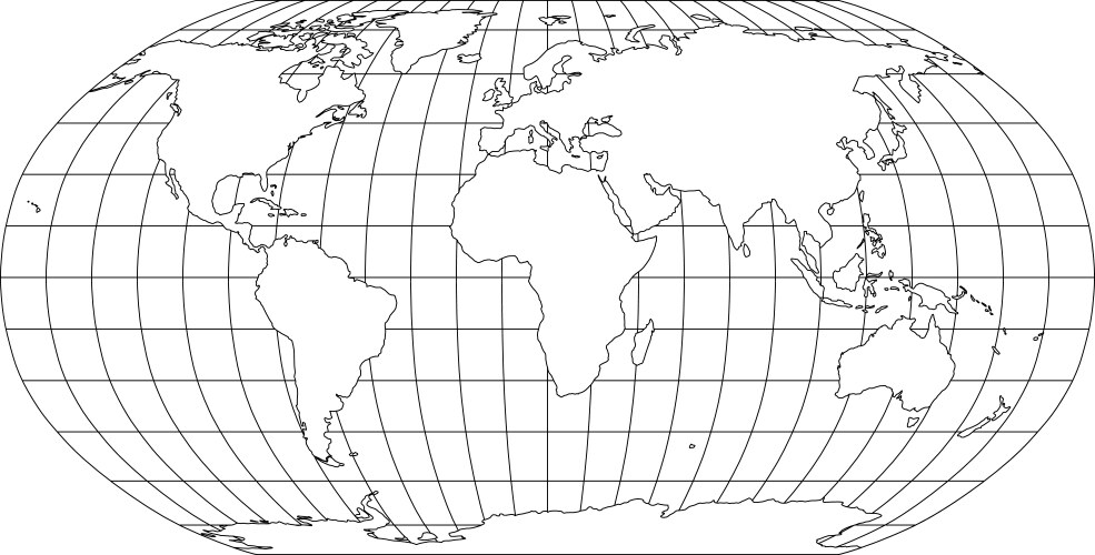 World map grid Royalty Free Vector Image - VectorStock
