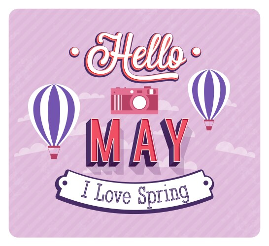 Hello may typographic design Royalty Free Vector Image