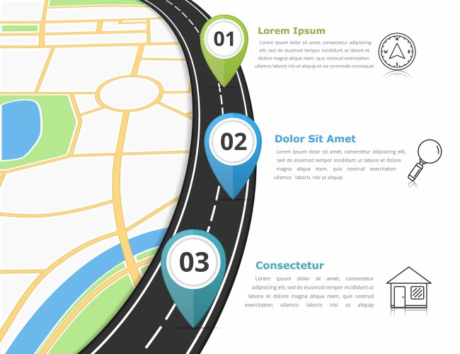 Highway road infographic street roads map gps Vector Image