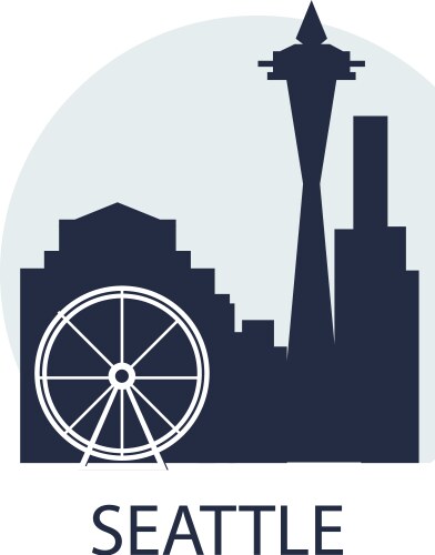 Seattle Skyline Banner Vector Images (73)