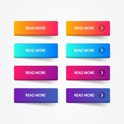 Gradient buttons rectangular next page button Vector Image