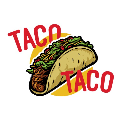 Taco color picture Royalty Free Vector Image - VectorStock