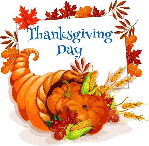 Thanksgiving cornucopia symbol of autumn harvest Vector Image