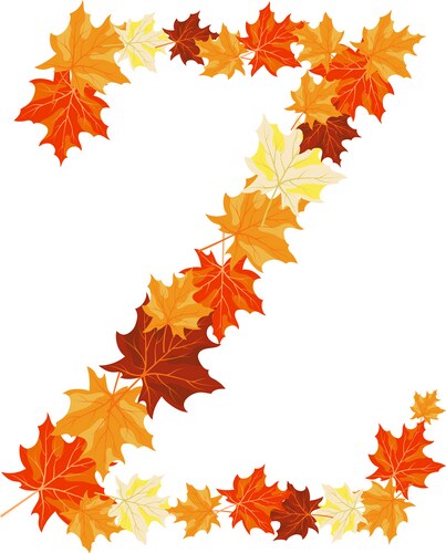 Autumn stylized alphabet letter n Royalty Free Vector Image