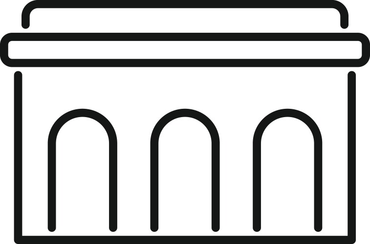 Ancient rome building with arches facade Vector Image