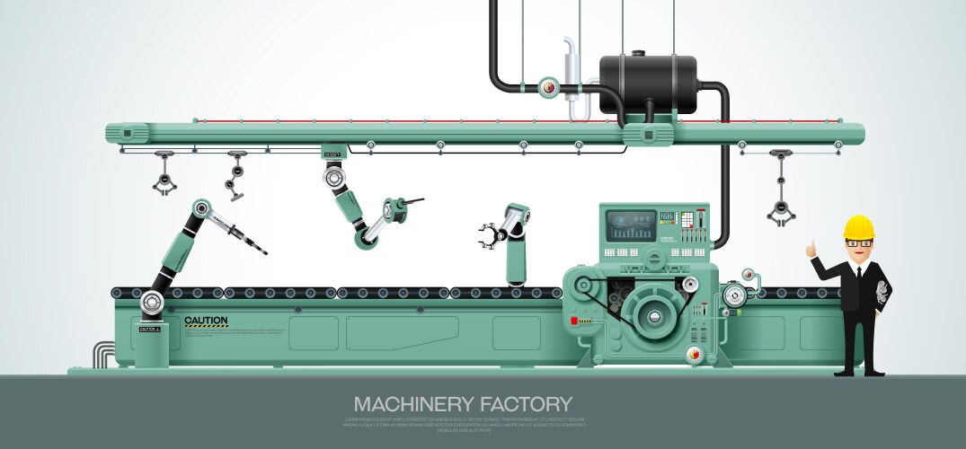Industrial machine robotic hand arm machinery Vector Image