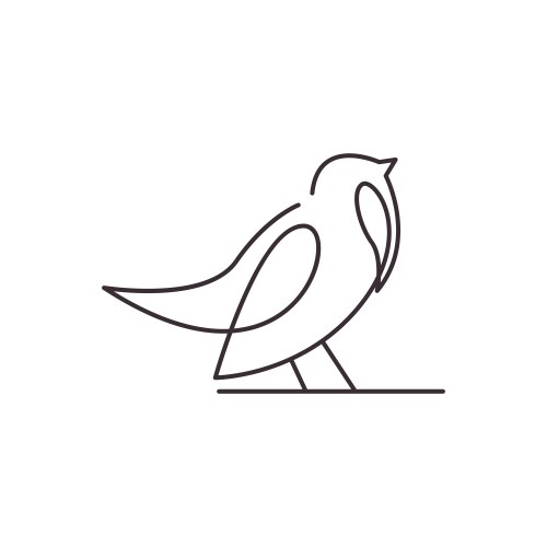 Line art bird icon logo Royalty Free Vector Image