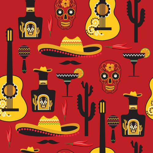 Seamless mexican pattern Royalty Free Vector Image