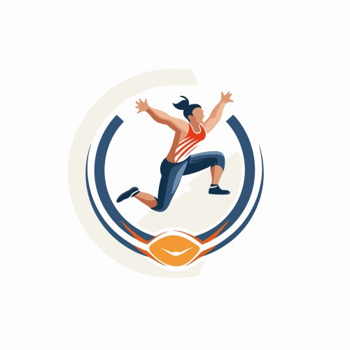 Running man logo design template athlete Vector Image