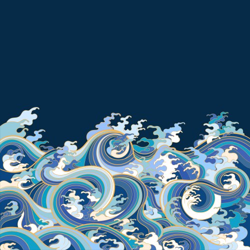 Traditional oriental sea Royalty Free Vector Image