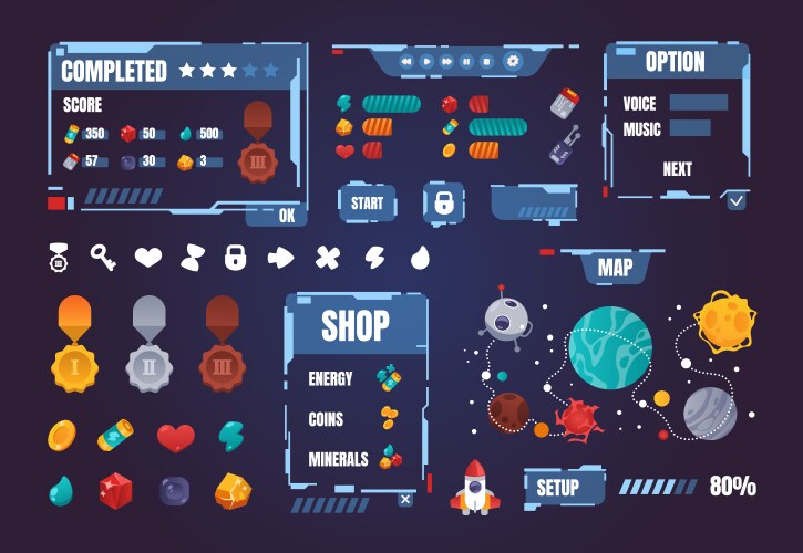 Game interface Royalty Free Vector Image - VectorStock