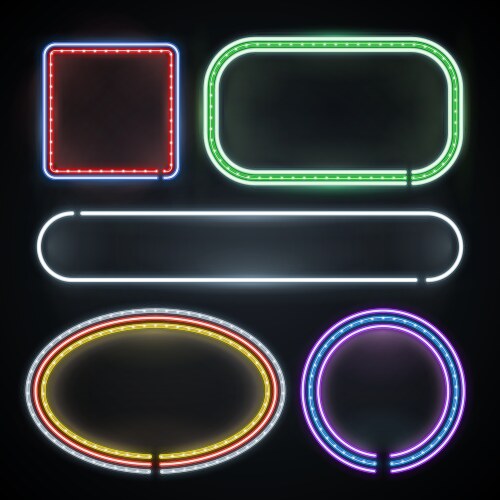 Red neon frame lighting banner on transparent Vector Image