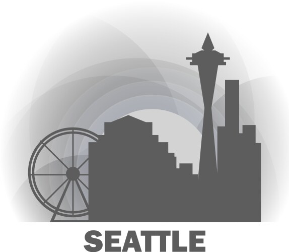 Seattle Skyline Banner Vector Images (73)