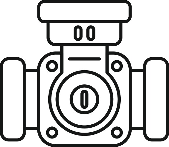 Water meter icon showing control panel Royalty Free Vector