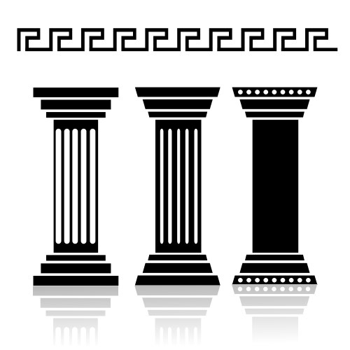 Roman architectural columns Royalty Free Vector Image