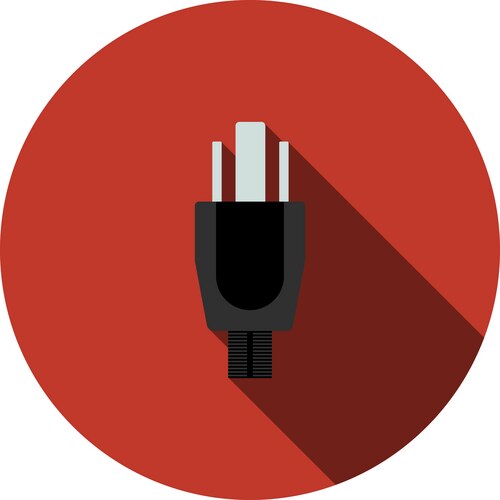 Realistic detailed 3d plug inserted in electrical Vector Image