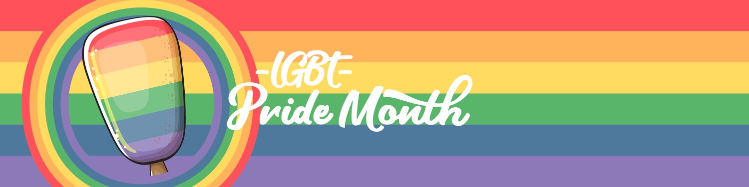Happy pride month wide horizontal banner Vector Image