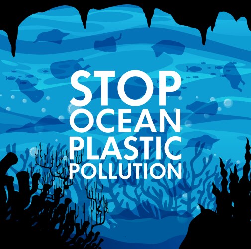 Poster design with stop pollution Royalty Free Vector Image