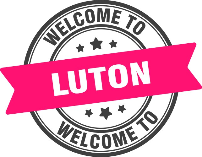 Welcome to luton stamp luton round sign Royalty Free Vector