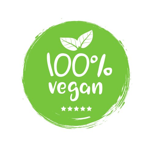 100 vegetarian stamp vegan logo icon Royalty Free Vector
