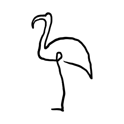 Flamingo black and white modern Vector Images & Graphics for Commercial ...