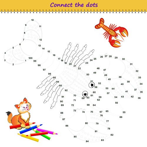 Connect the dots from 1 to 100 and draw the Vector Image