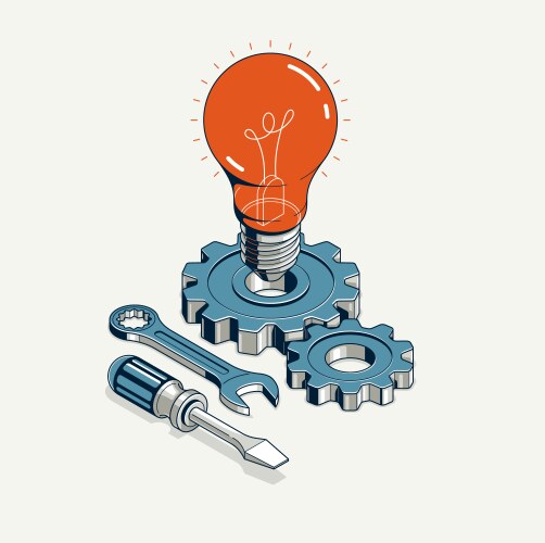 Innovation invention and solution advertising Vector Image