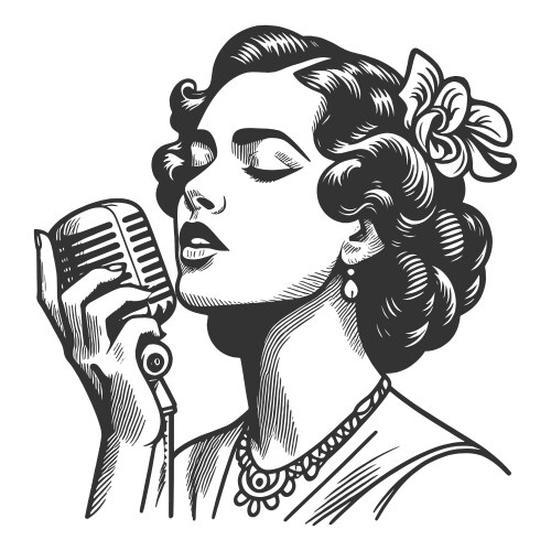 Singer Sketch Vector Images (over 1,100)