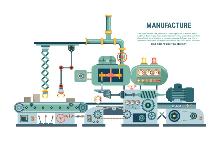 Industrial machine factory construction equipment Vector Image