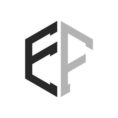 Elegant hexagon letter ef logo design initial Vector Image