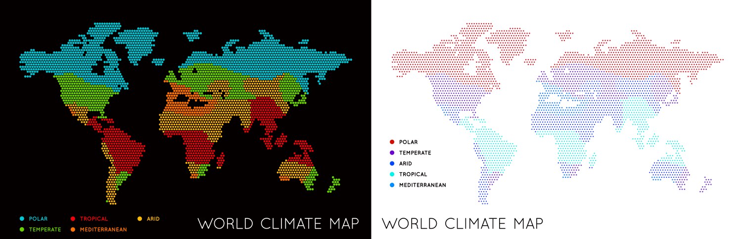 World climate zones map geographic Royalty Free Vector Image