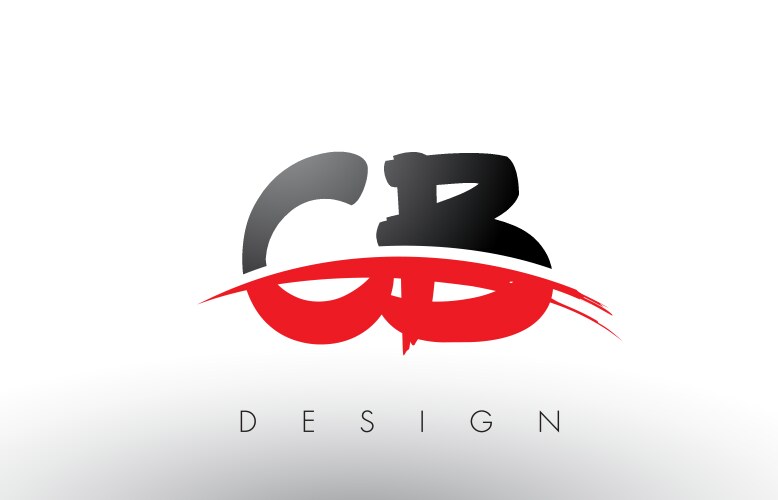 Cb c b grunge brush letter logo design in black Vector Image