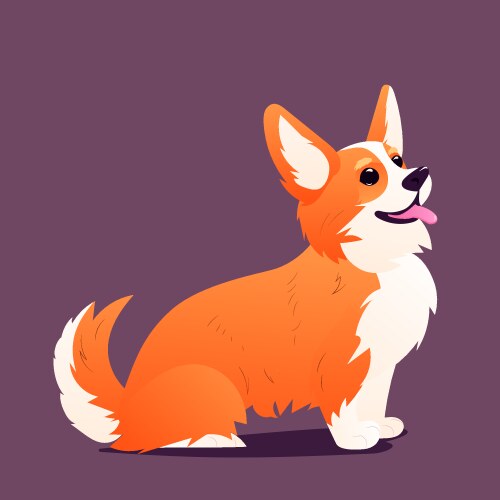 Corgi dog cartoon cute Royalty Free Vector Image