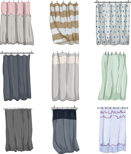 Blank shower curtain template or mock-up Vector Image