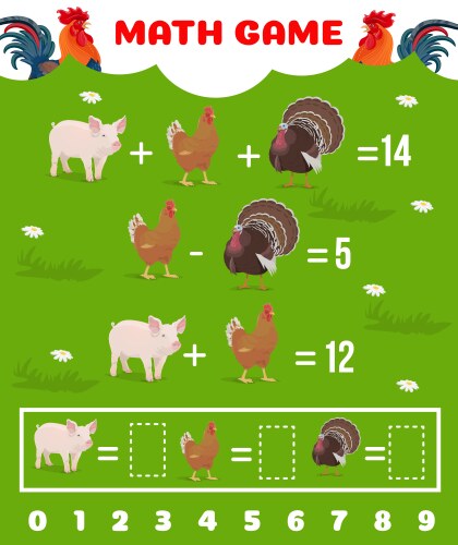 Farm animals cute cartoon horse cow and goat Vector Image
