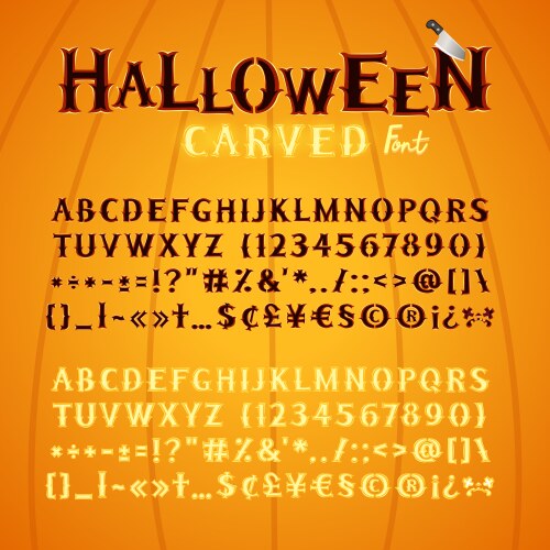 Halloween font Royalty Free Vector Image - VectorStock