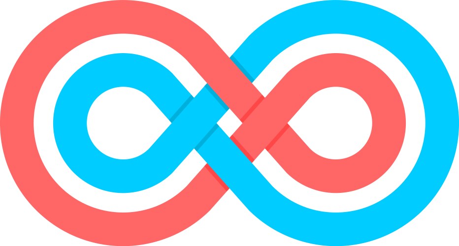 Black infinity crossed lines logo Royalty Free Vector Image