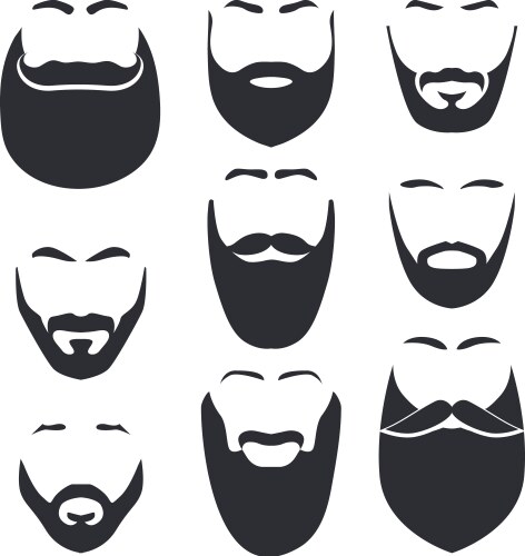 Mans face with beard Royalty Free Vector Image