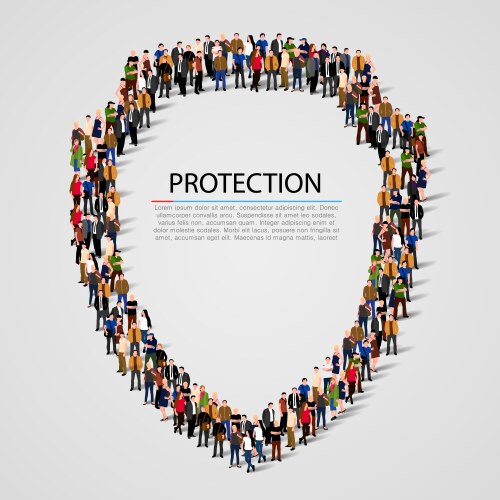 Group people shape letter u Royalty Free Vector Image