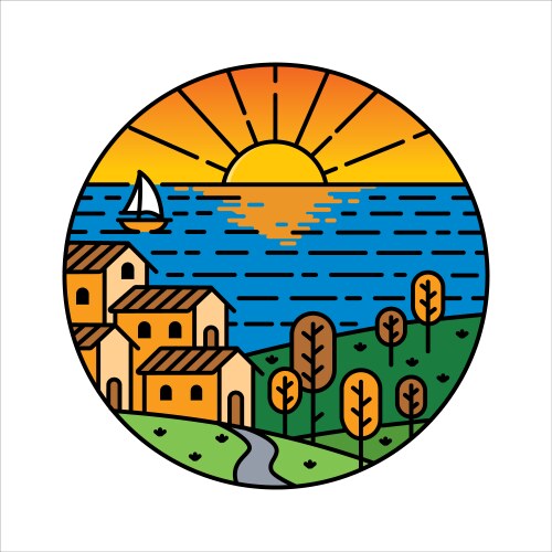 Natural scenery in the frame Royalty Free Vector Image