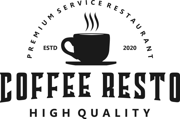 Coffee logo for cafe resto and product label Vector Image