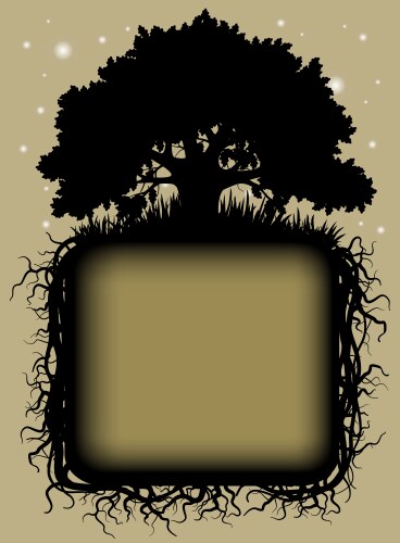 Oak tree with a banner Royalty Free Vector Image