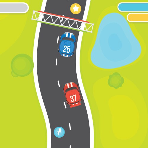 Racing road traffic board game template Royalty Free Vector