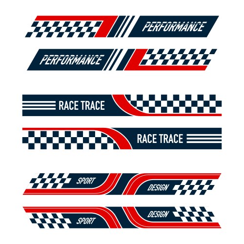 Racing sport set logotypes colorful Royalty Free Vector