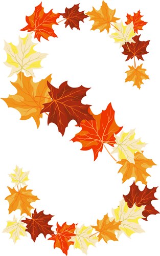 Autumn stylized alphabet letter n Royalty Free Vector Image