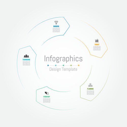 Infographic 5 options design elements Royalty Free Vector