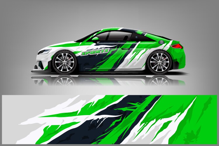 Sport car racing wrap design abstract Royalty Free Vector